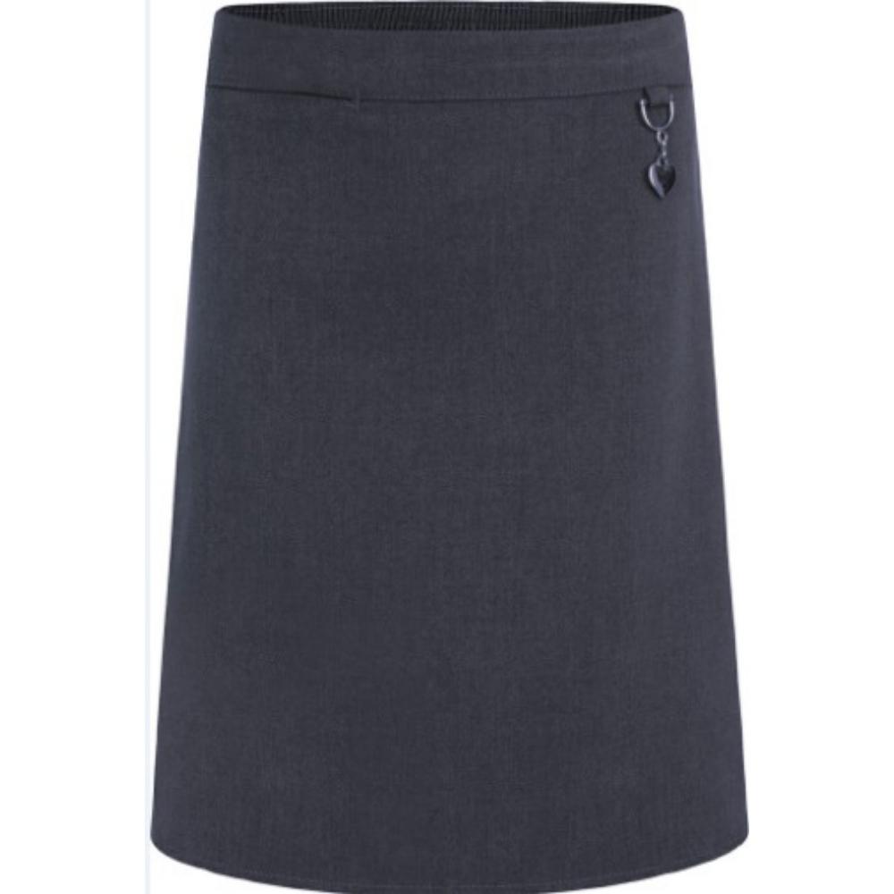 Grey Pull Up Skirt with Heart Clasp - Wear2School