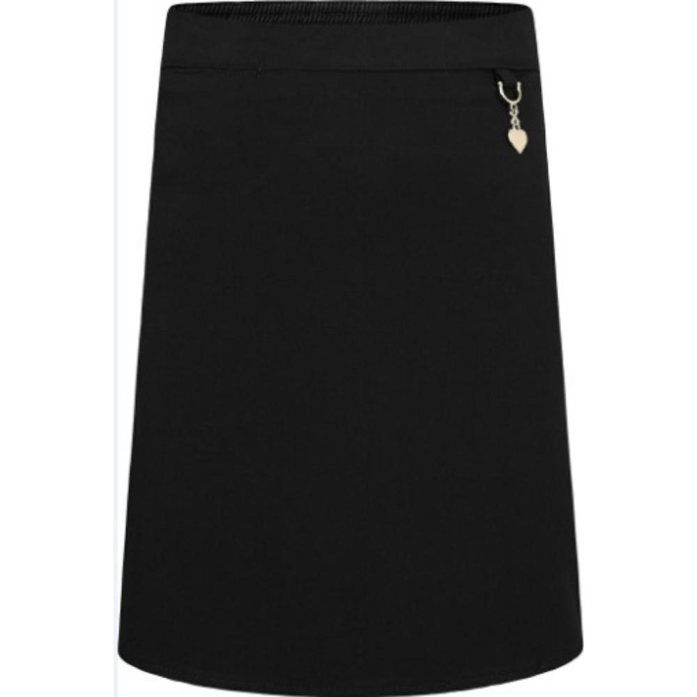 Black Pull Up Skirt with Heart Clasp - Wear2School